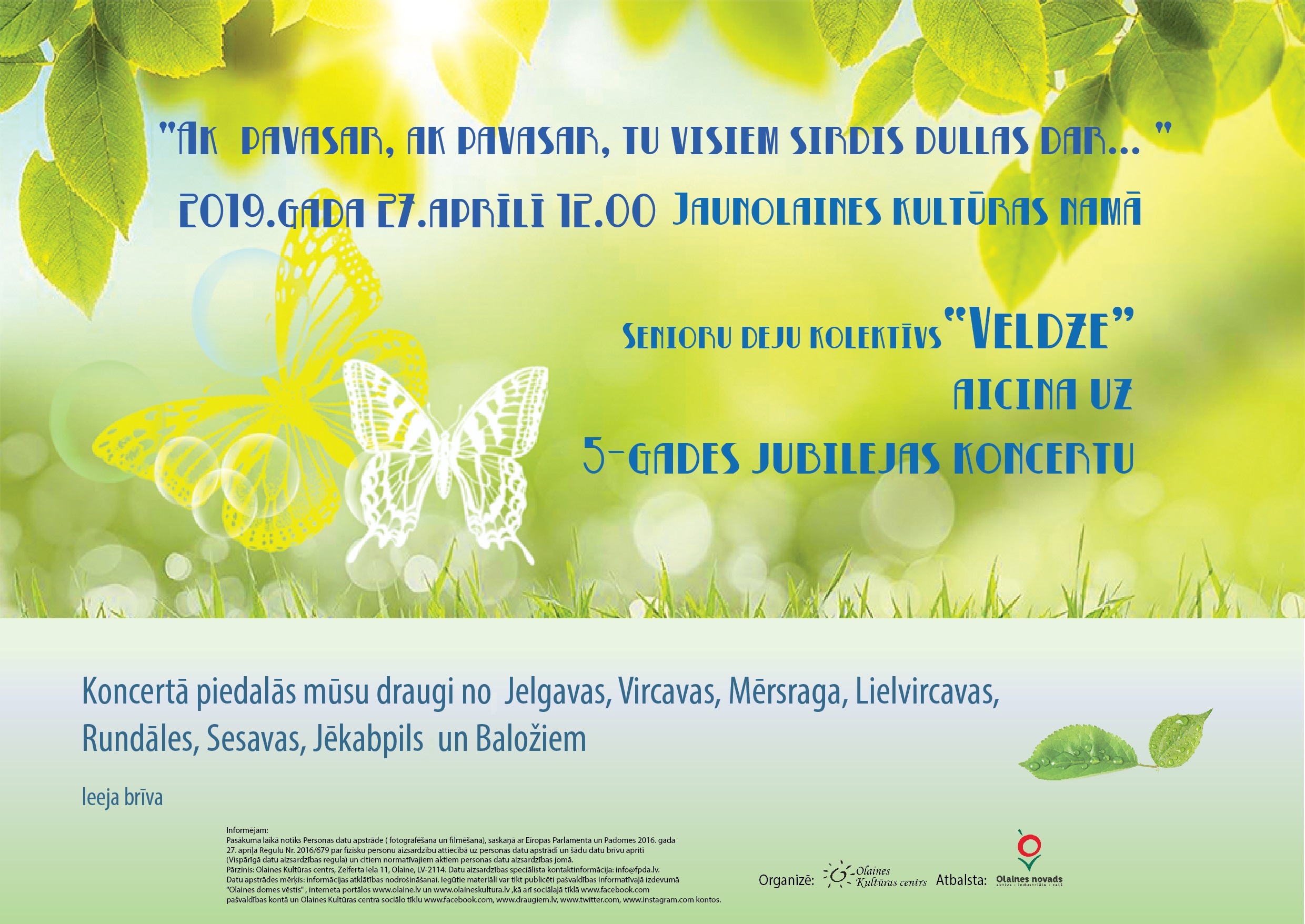 Senioru deju kopas "Veldze" 5-gades jubilejas koncerts - olaine.lv